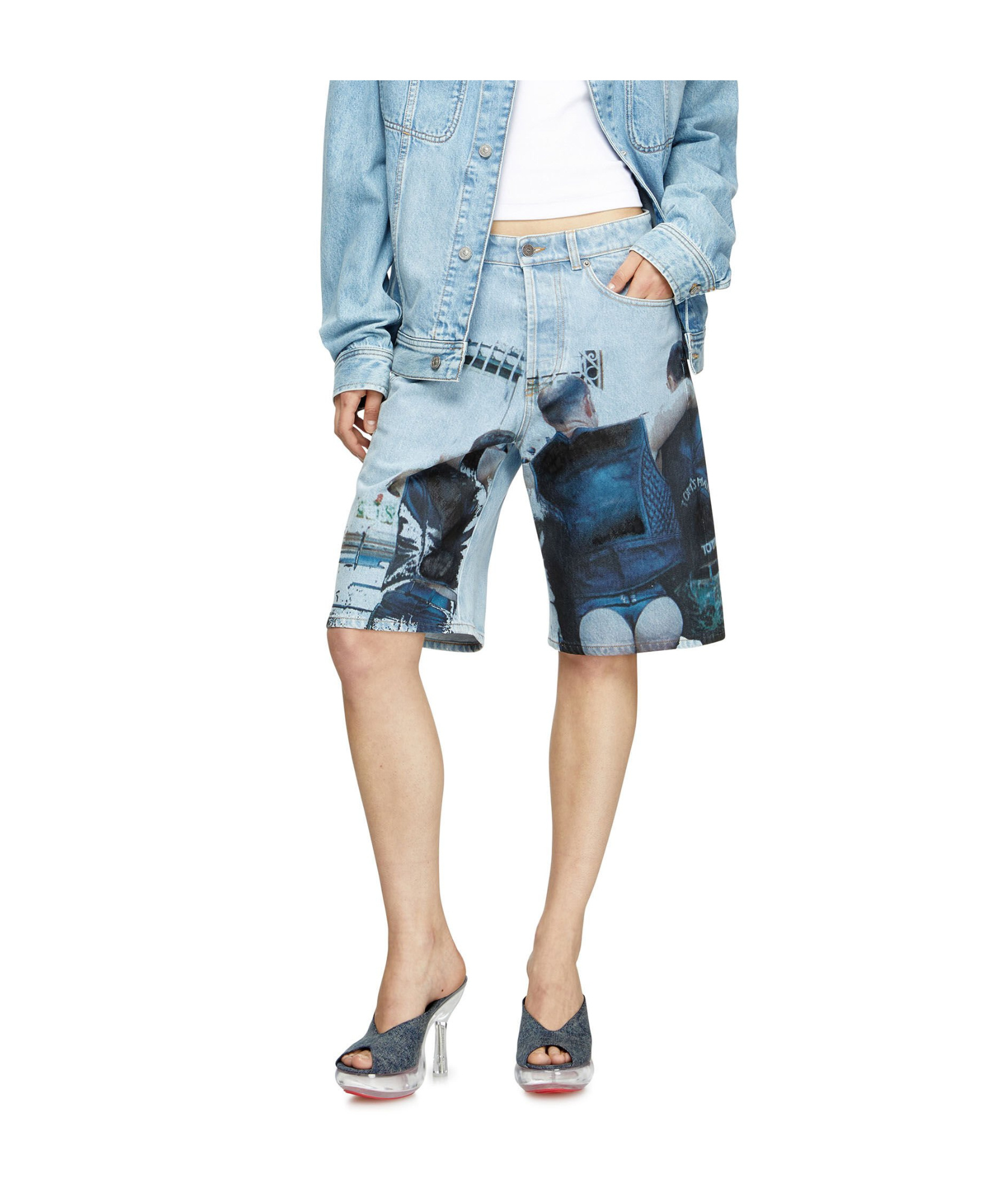 DIESEL® Diesel x Tom of Finland Foundation Wide Leg Denim Shorts
